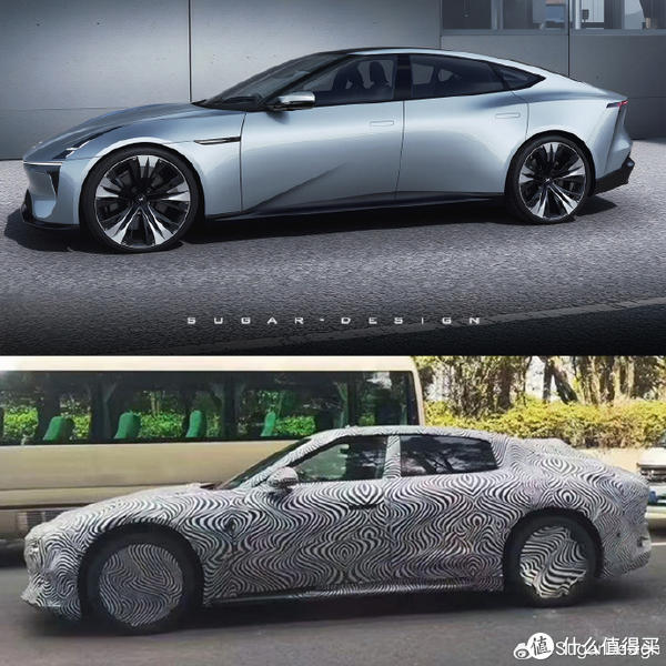 实车谍照曝光！小鹏代号 E29 的全新轿跑车的渲染图也挺帅的