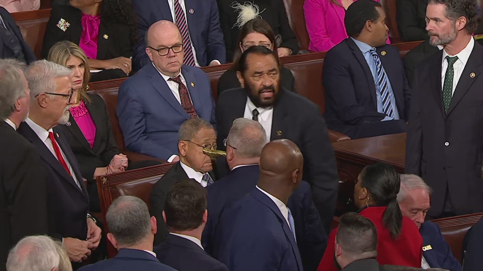Texas Congressman Al Green removed during Trump's speech