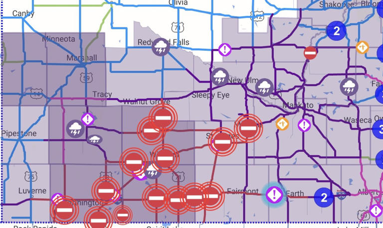 Blizzard latest: Highways closed in southwest Minnesota