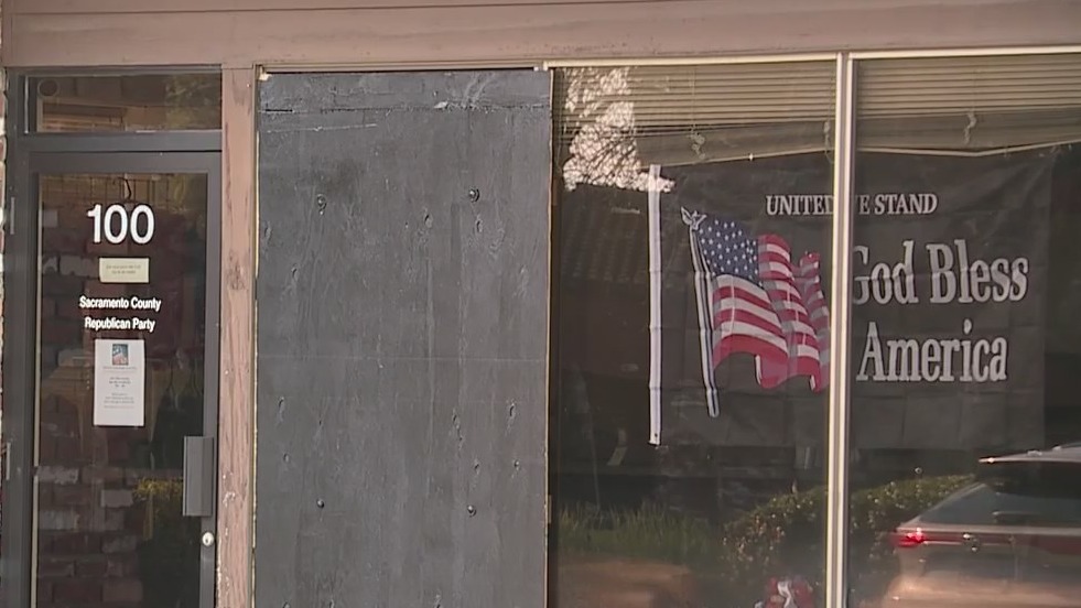 Man breaks glass at Sacramento County Republican headquarters