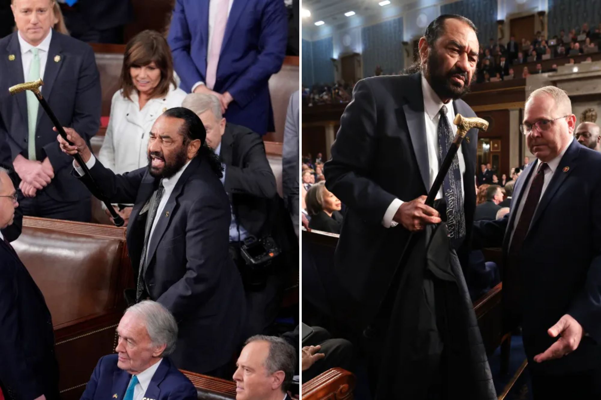 Dem Rep. Al Green wields cane, booted from Trump’s address to Congress ...