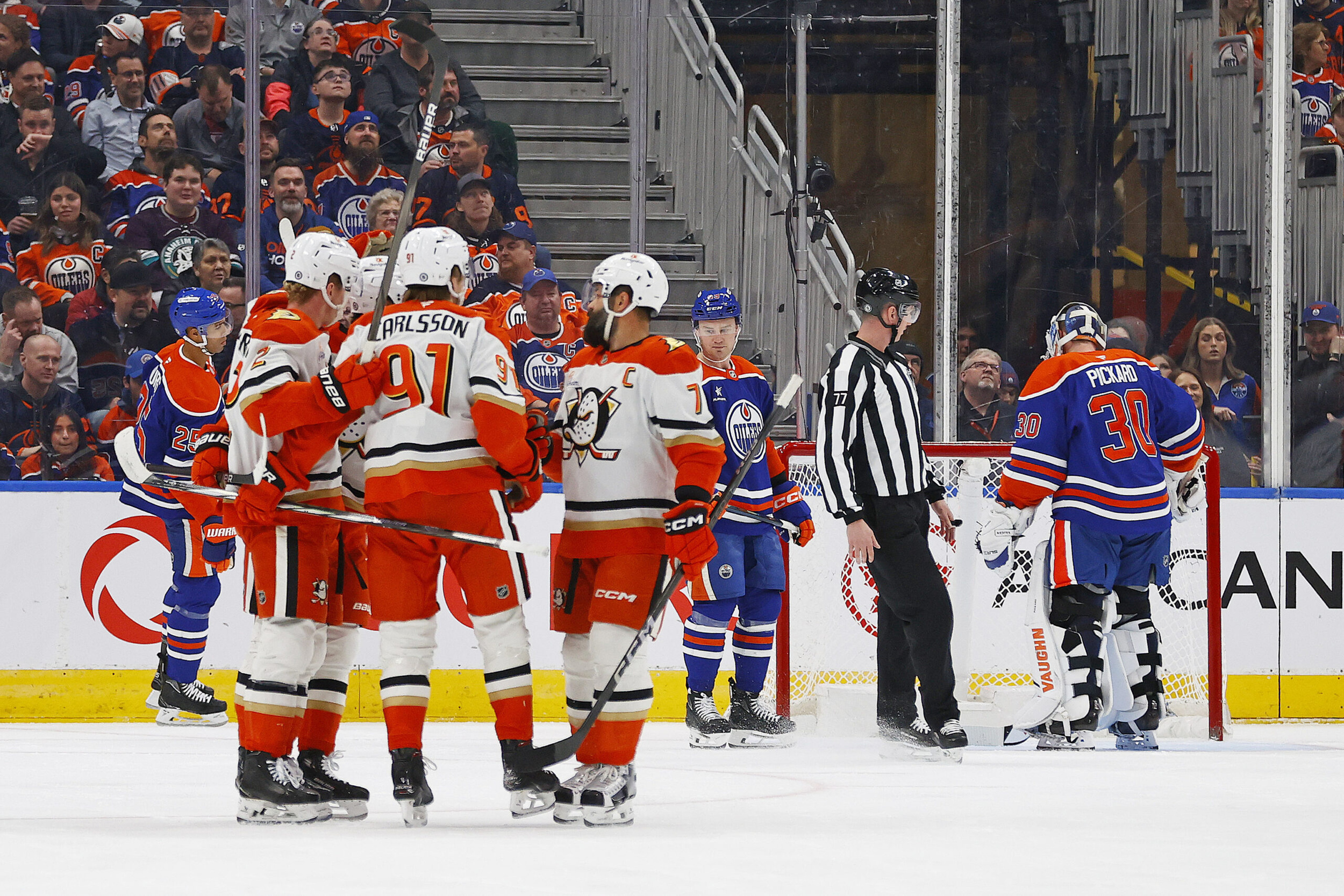 Oilers pull Calvin Pickard after allowing four goals on ten shots ...