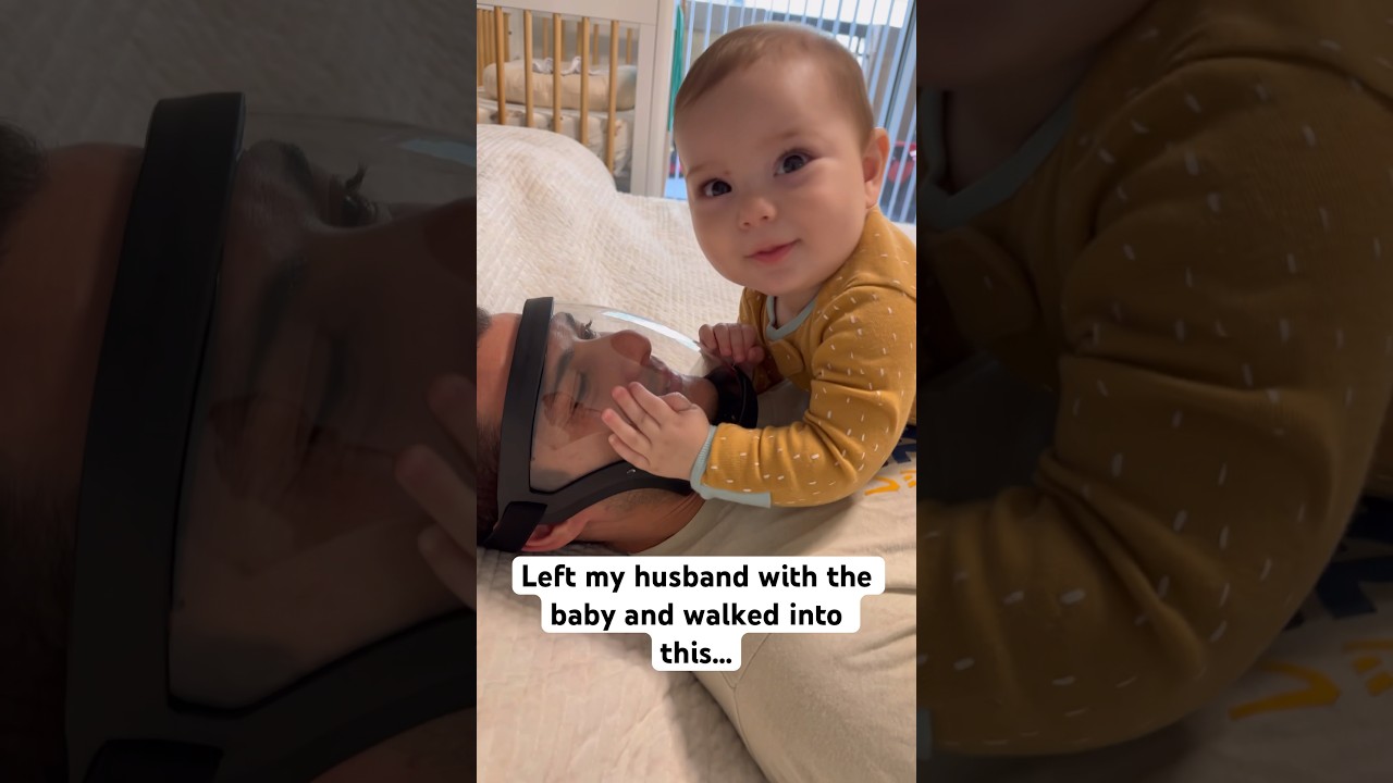 Left Baby With Dad and Walked Into This Funny Scene