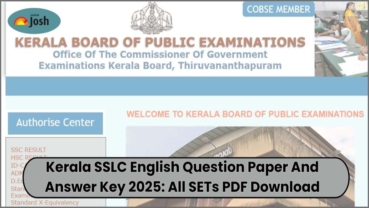 Kerala SSLC English Question Paper And Answer Key 2025: All SETs PDF ...