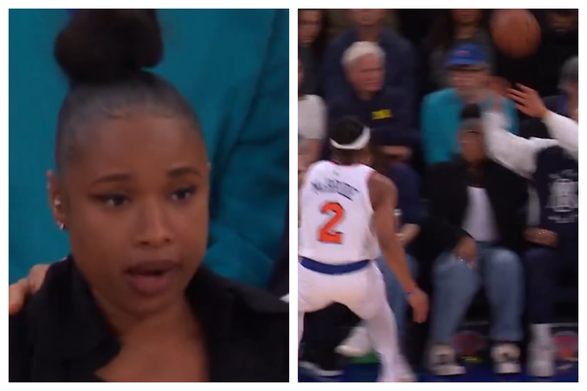 Jennifer Hudson shaken as she gets smashed in the face with basketball ...