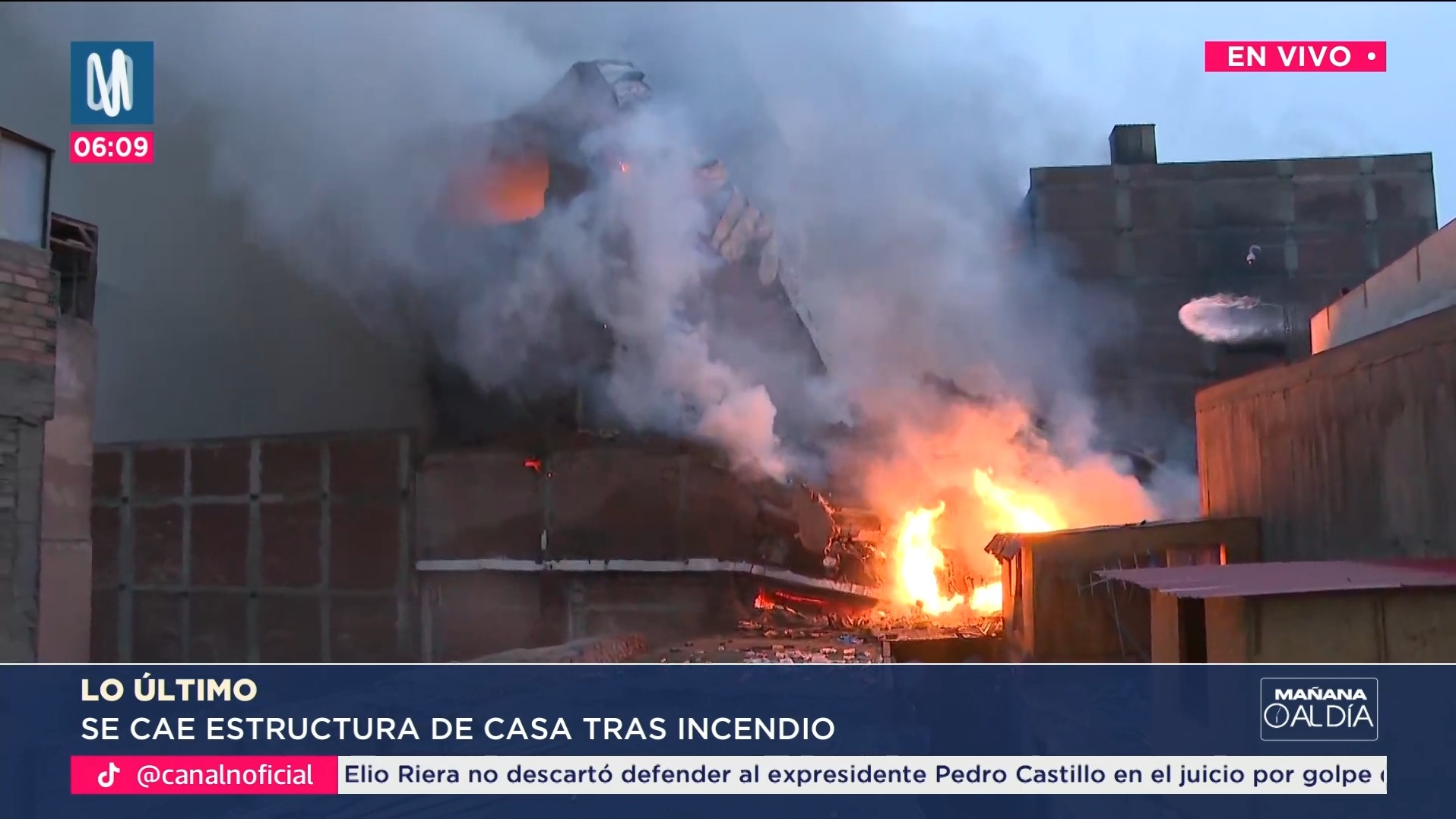 Cae cuarto edificio en incendio que lleva más de 36 horas