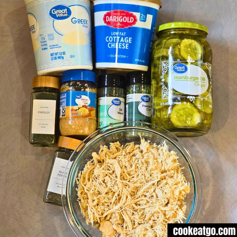 High protein dill pickle chicken salad recipe