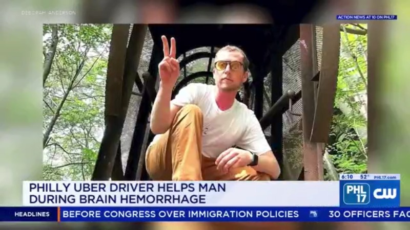 Philly Uber driver helps passenger during brain hemorrhage