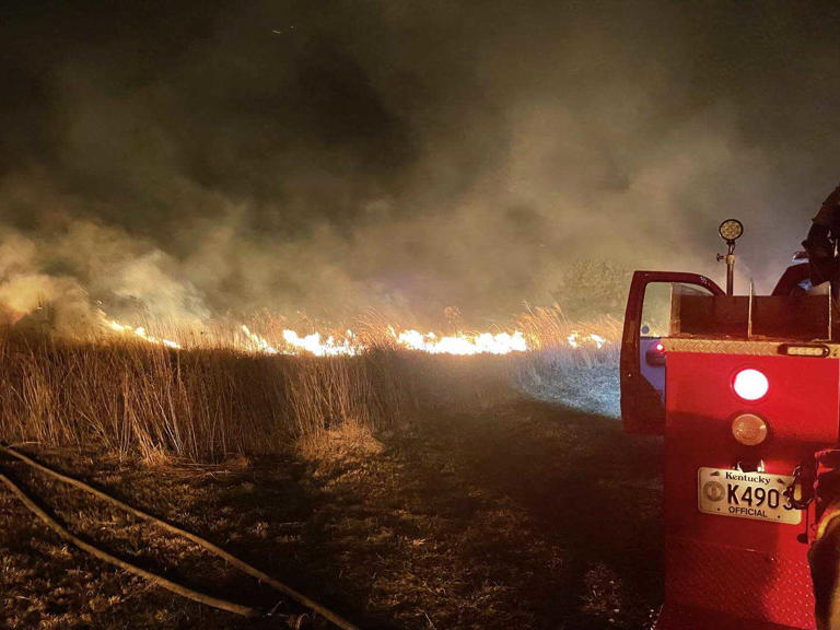 Wildfires, driven by wind, burn 23 acres of land in southern Kentucky