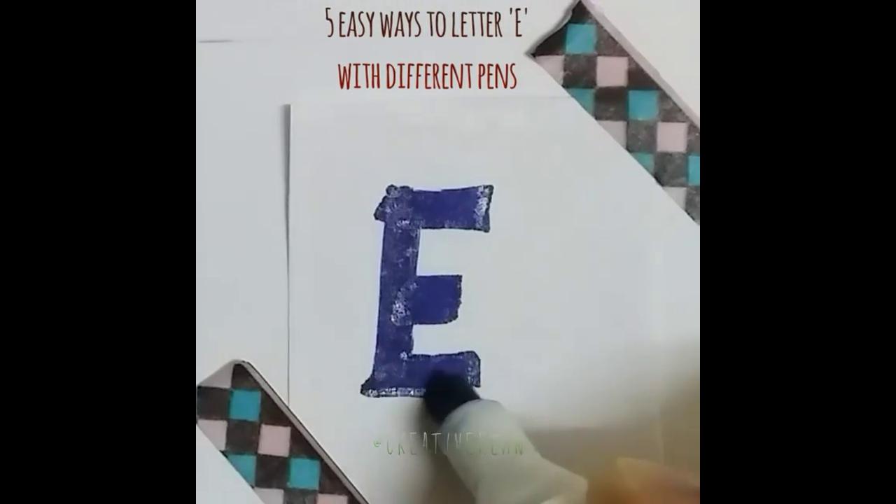 Easy Way To Make E Letter Calligraphy