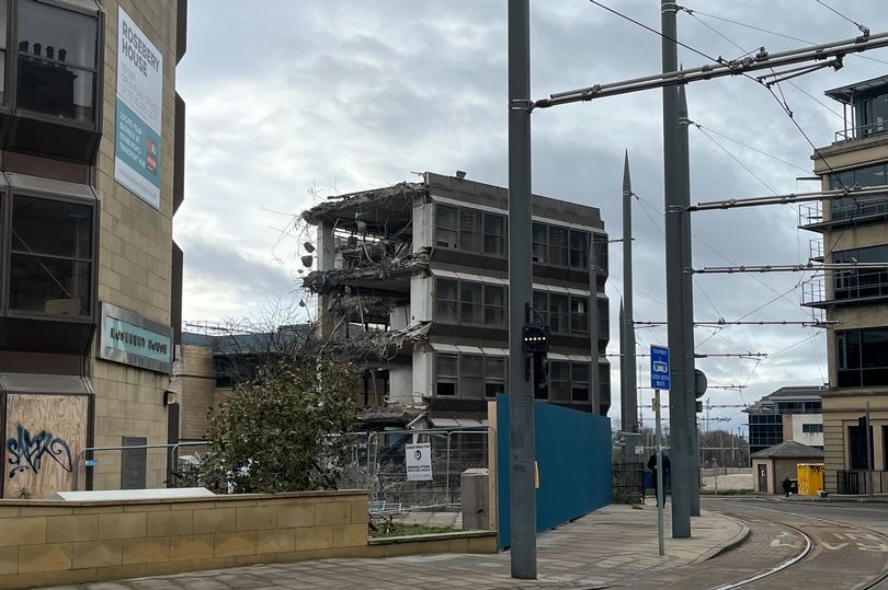 Striking Edinburgh images show demolition of 1970s West End office block