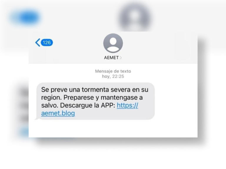 La Guardia Civil alerta del SMS fraudulento que avisa de una tormenta. No es un mensaje real de ...