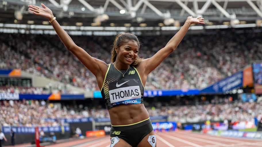 Olympic champ Gabby Thomas crushes gym in flawless crop-top workout fit