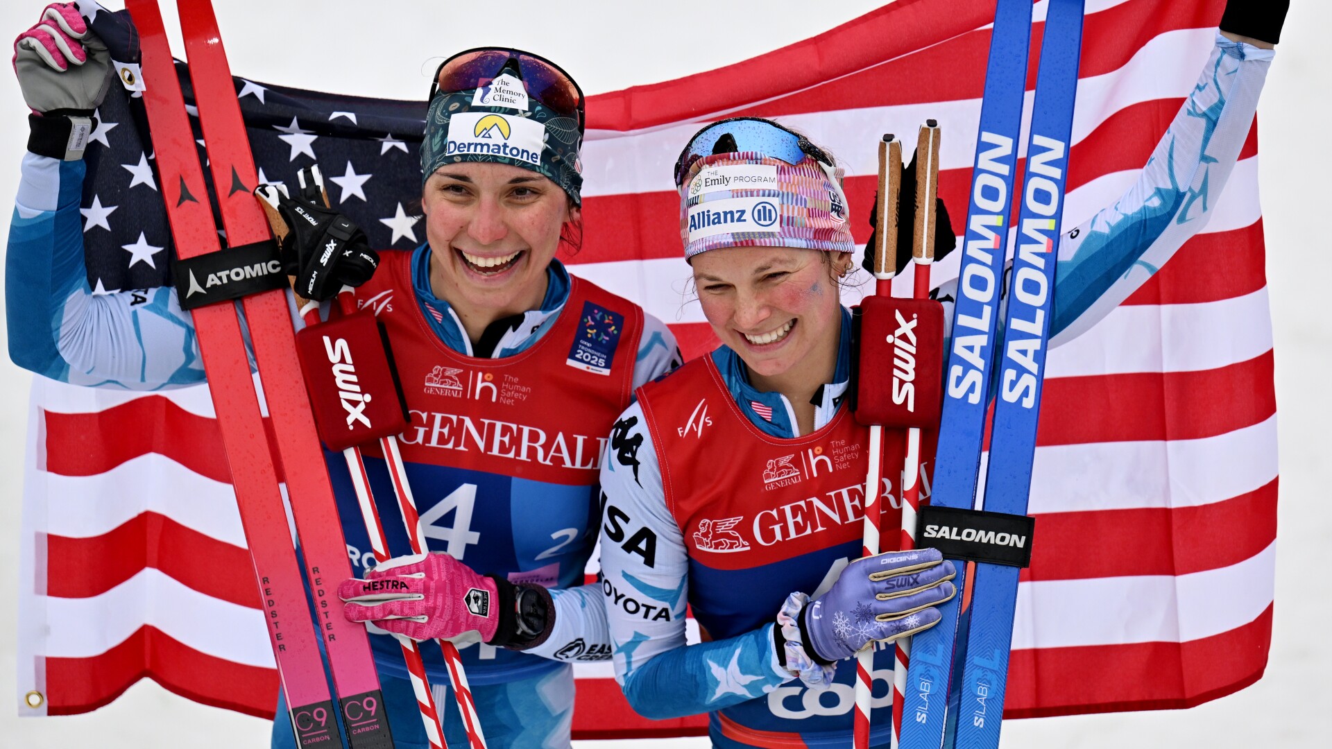 Jessie Diggins, Julia Kern take silver in cross-country skiing world ...