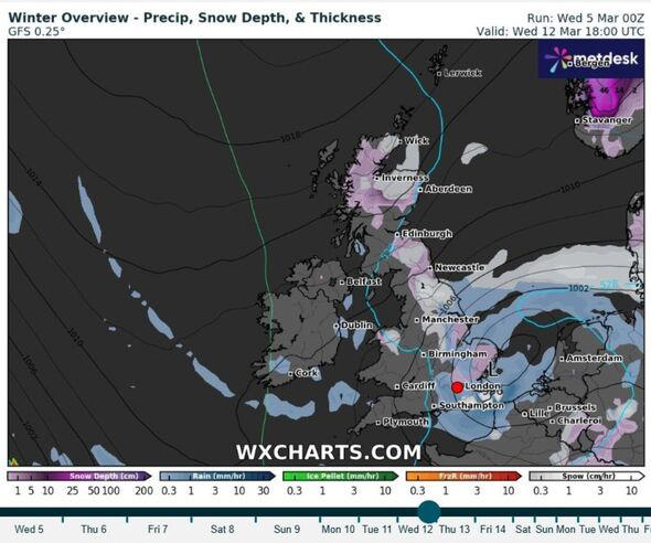 UK snow maps show 24 hour barrage in south of England with 18 cities ...