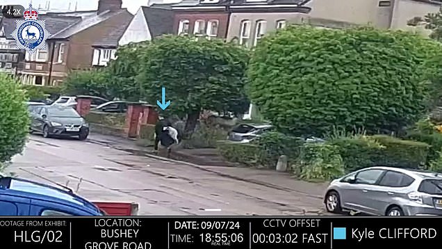 Crossbow triple killer Kyle Clifford seen outside victims' house