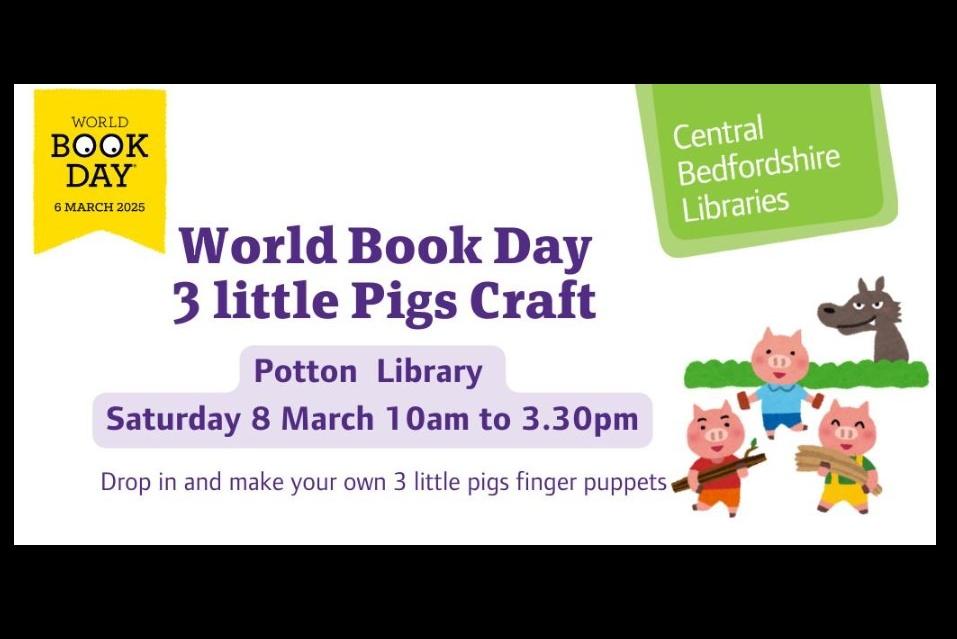 Come and celebrate World Book Day at Potton Library this Saturday