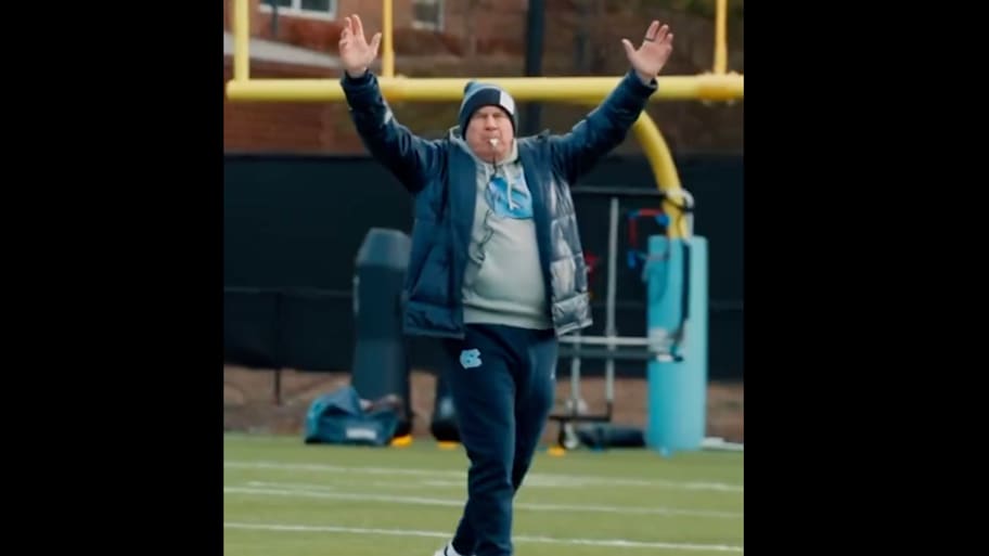 UNC Football Shares Clip of Bill Belichick's First Practice As Head Coach