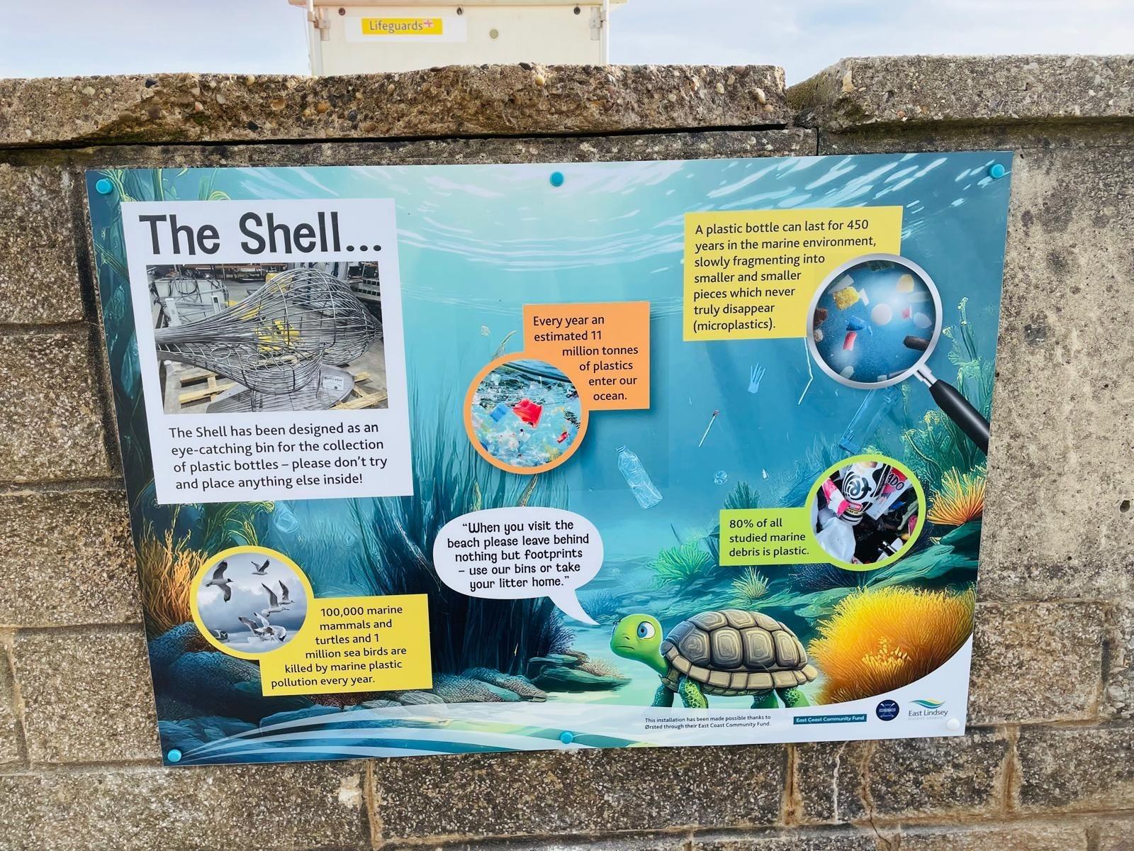 New shell-shaped recycling bin for plastic bottles installed at Sutton ...