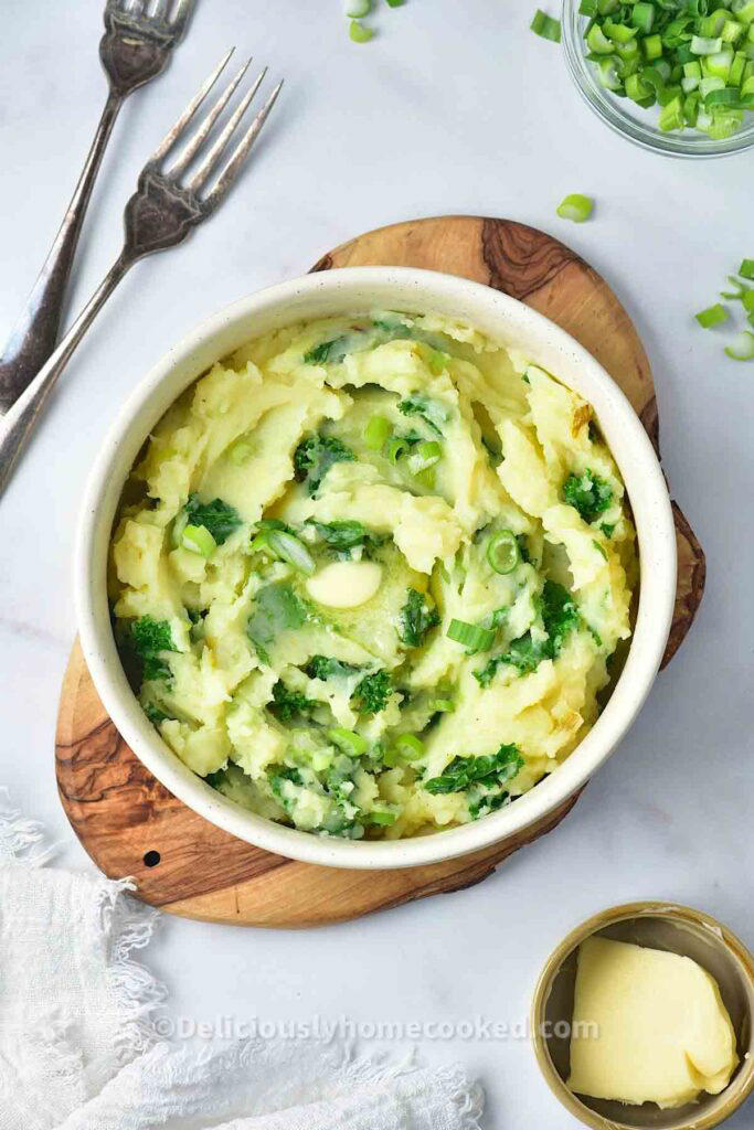 Colcannon with kale (Irish mashed potatoes)