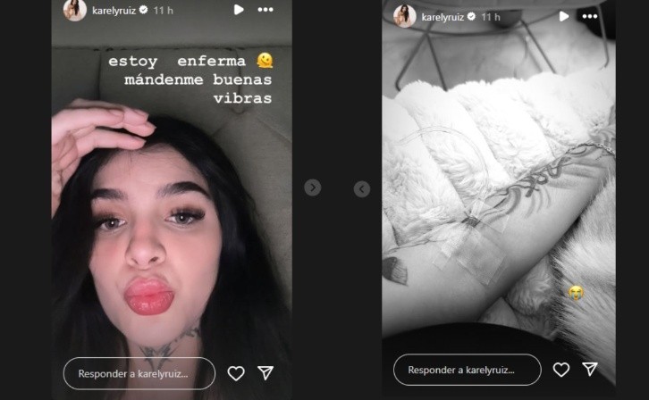 Preocupa la salud de Karely Ruiz, aparece canalizada a un mes de dar a luz