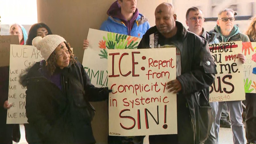 Priests, nuns, faith leaders protest ICE actions outside Chicago field ...