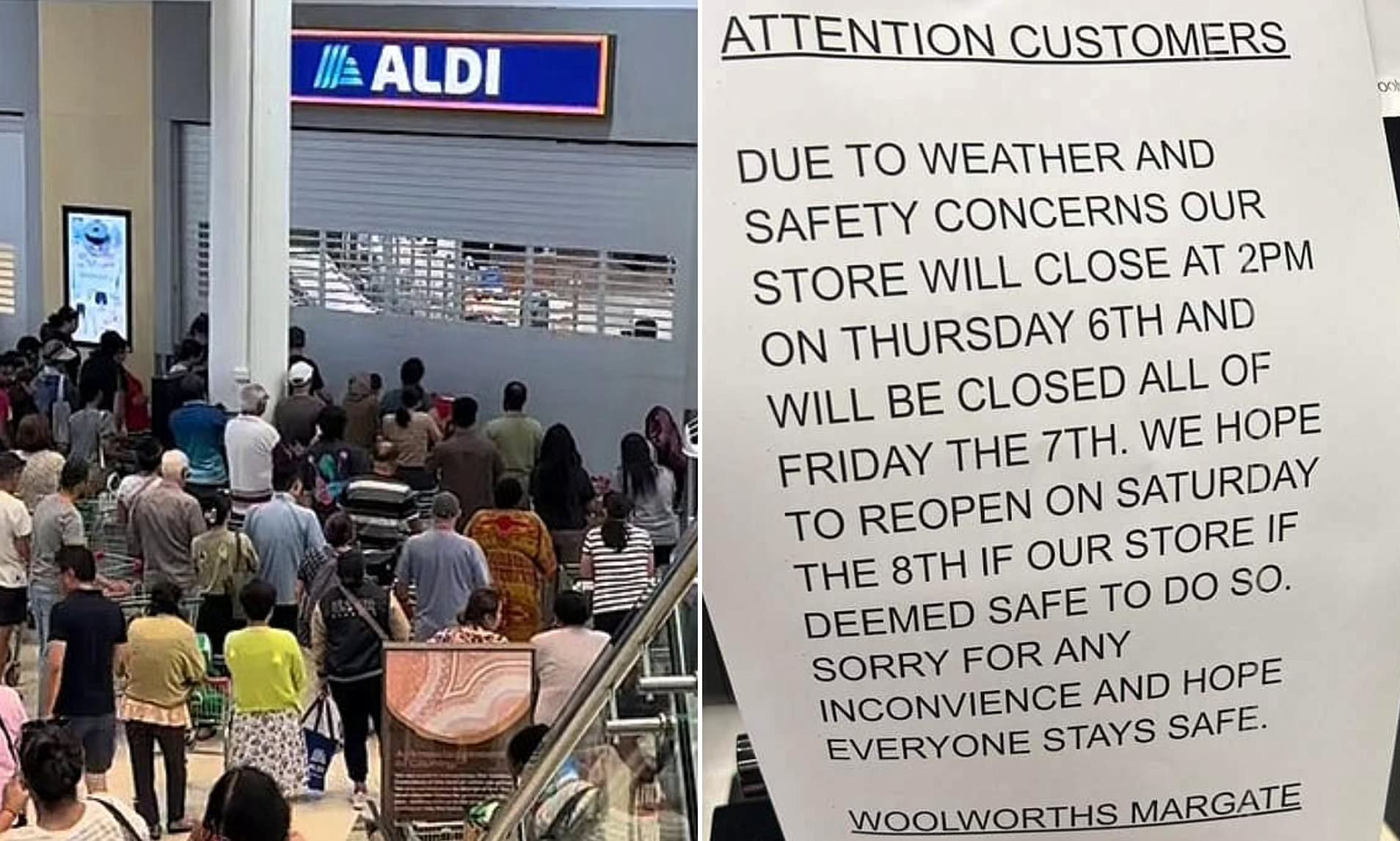 Coles, Woolworths, Aldi close ahead of Cyclone Alfred