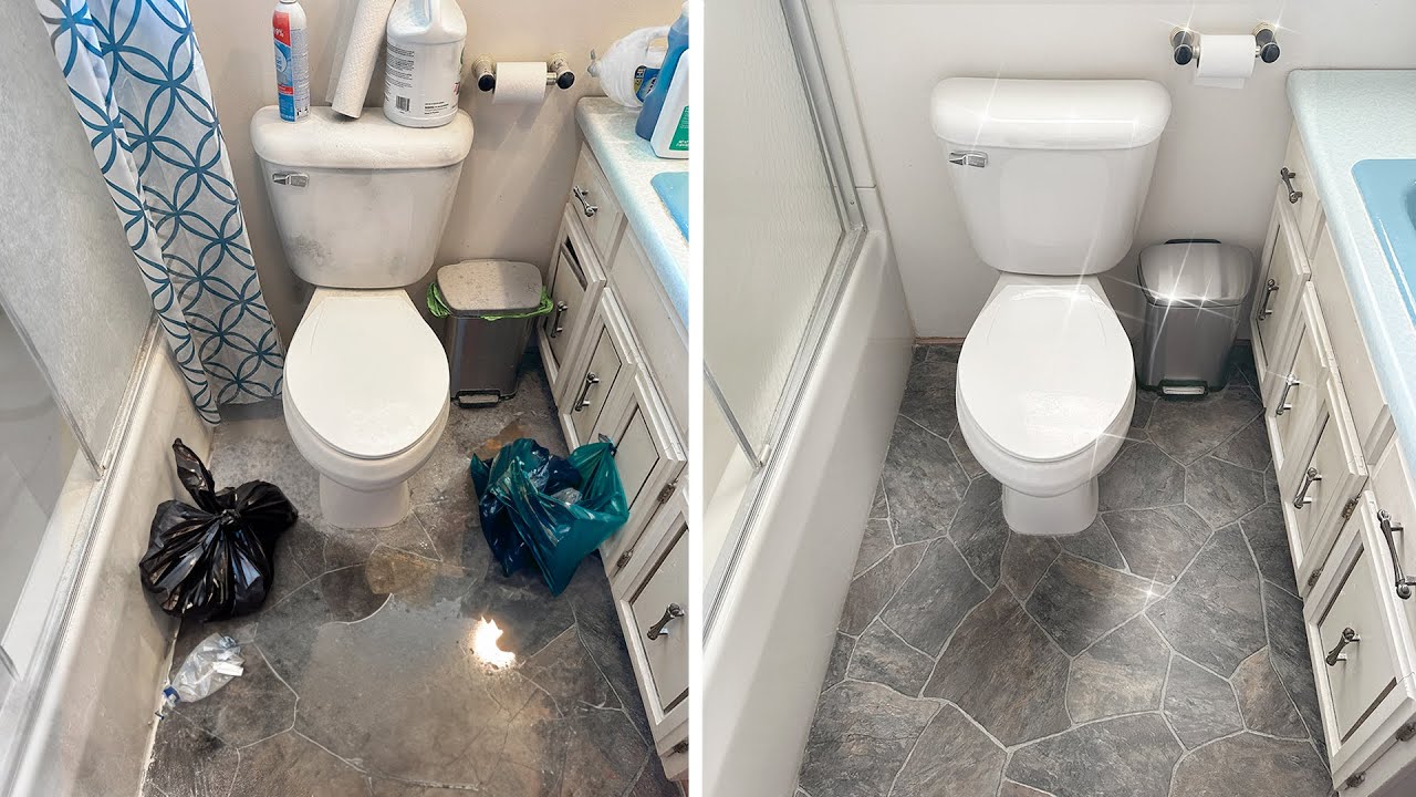Transforming a Filthy Bathroom in One Day For Free!