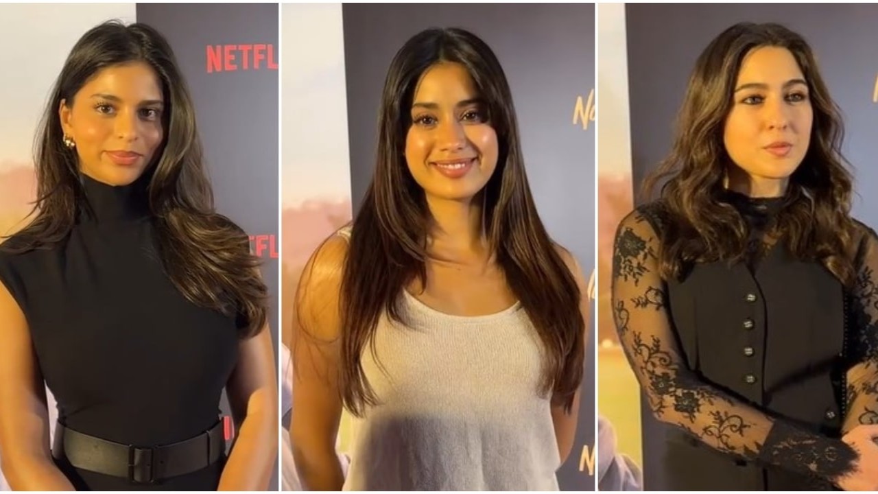 Nadaaniyan Screening: Suhana Khan, Sara Ali Khan twin in black; Janhvi Kapoor, Rekha arrive to ...