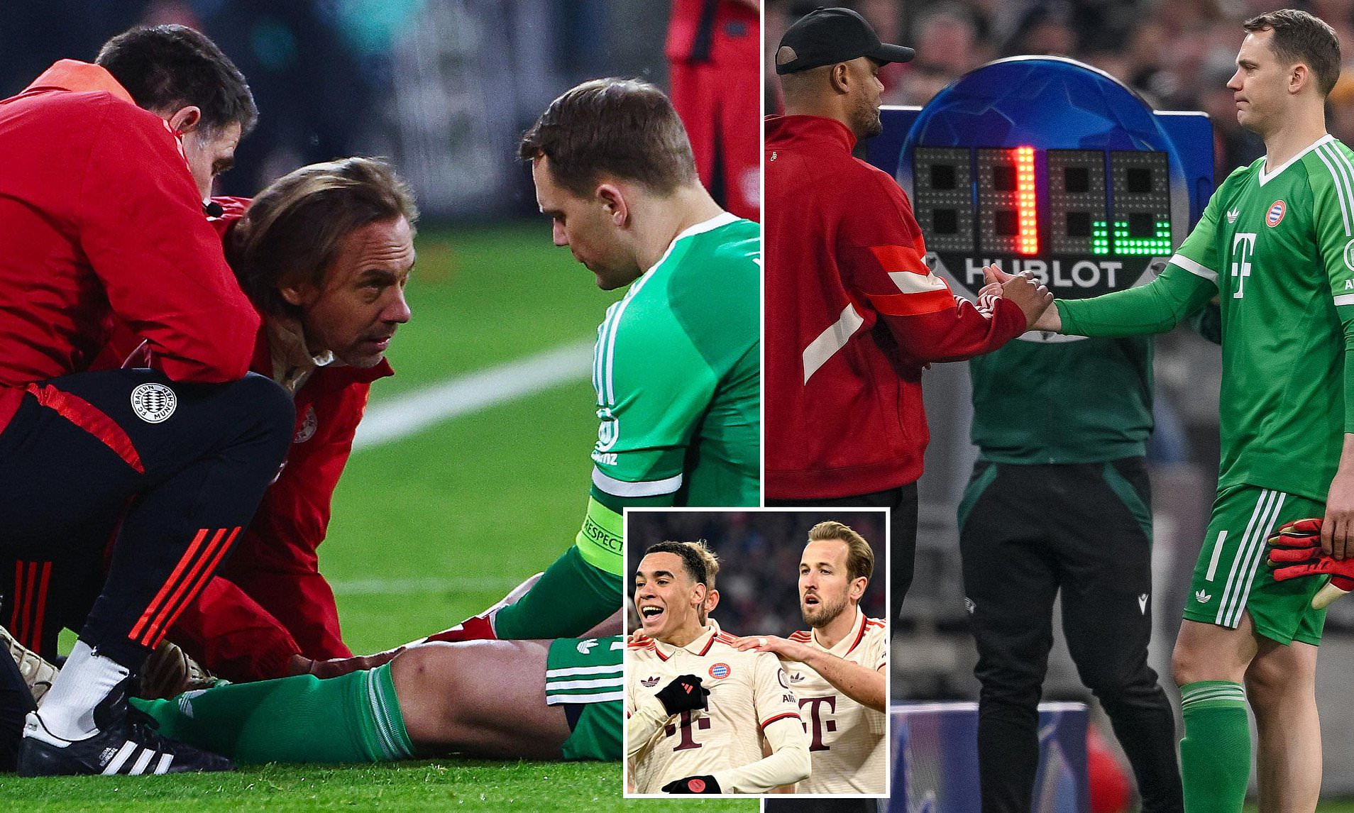 Manuel Neuer suffers freak injury while celebrating Jamal Musiala's ...