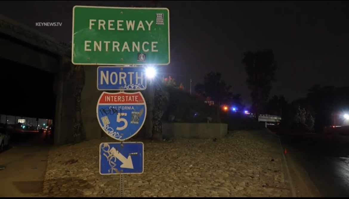 Man killed while walking on L.A. area freeway