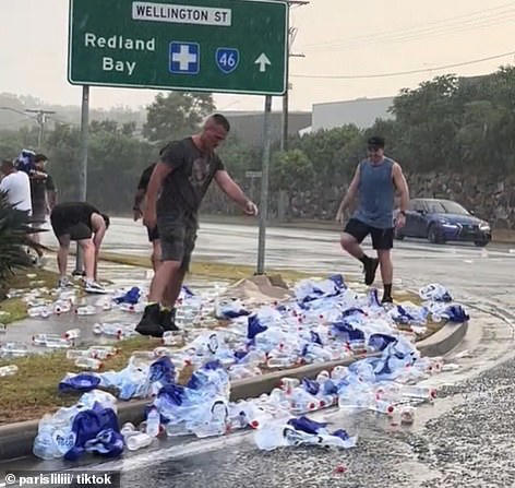 Driver's 'greed' backfires as trailer of water spills before cyclone