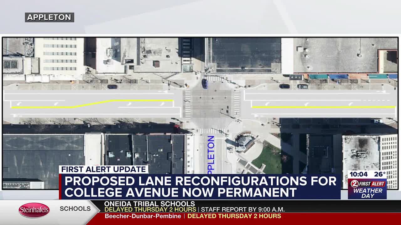 Appleton Common Council makes College Ave. lane reconfigurations permanent