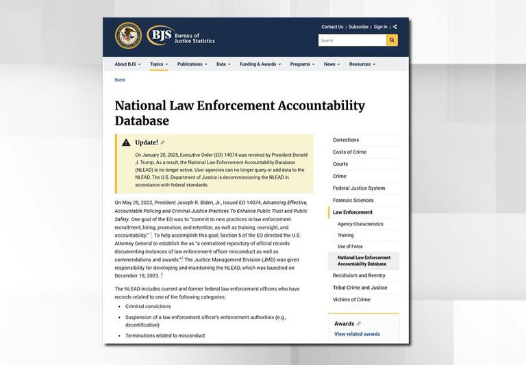 Database that tracks federal police misconduct offline