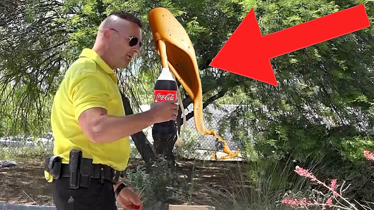 Guard Freaks Out Over Soda Explosion
