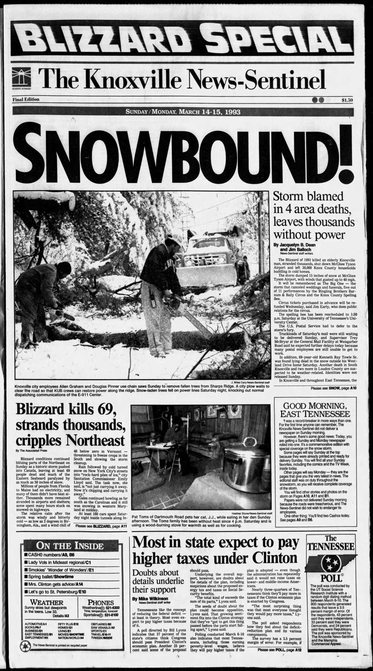 Snowbound: Blizzard of 1993 buried Knoxville under 15 inches of snow