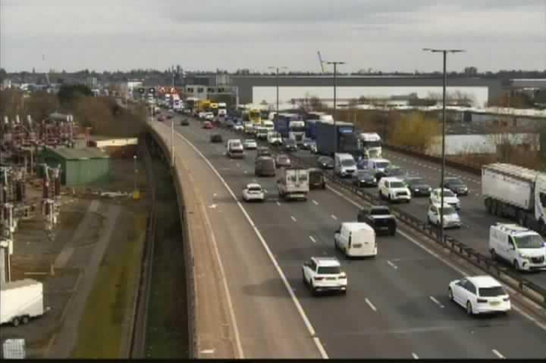 M6 queue alert as crash and car fire sparks driver warning