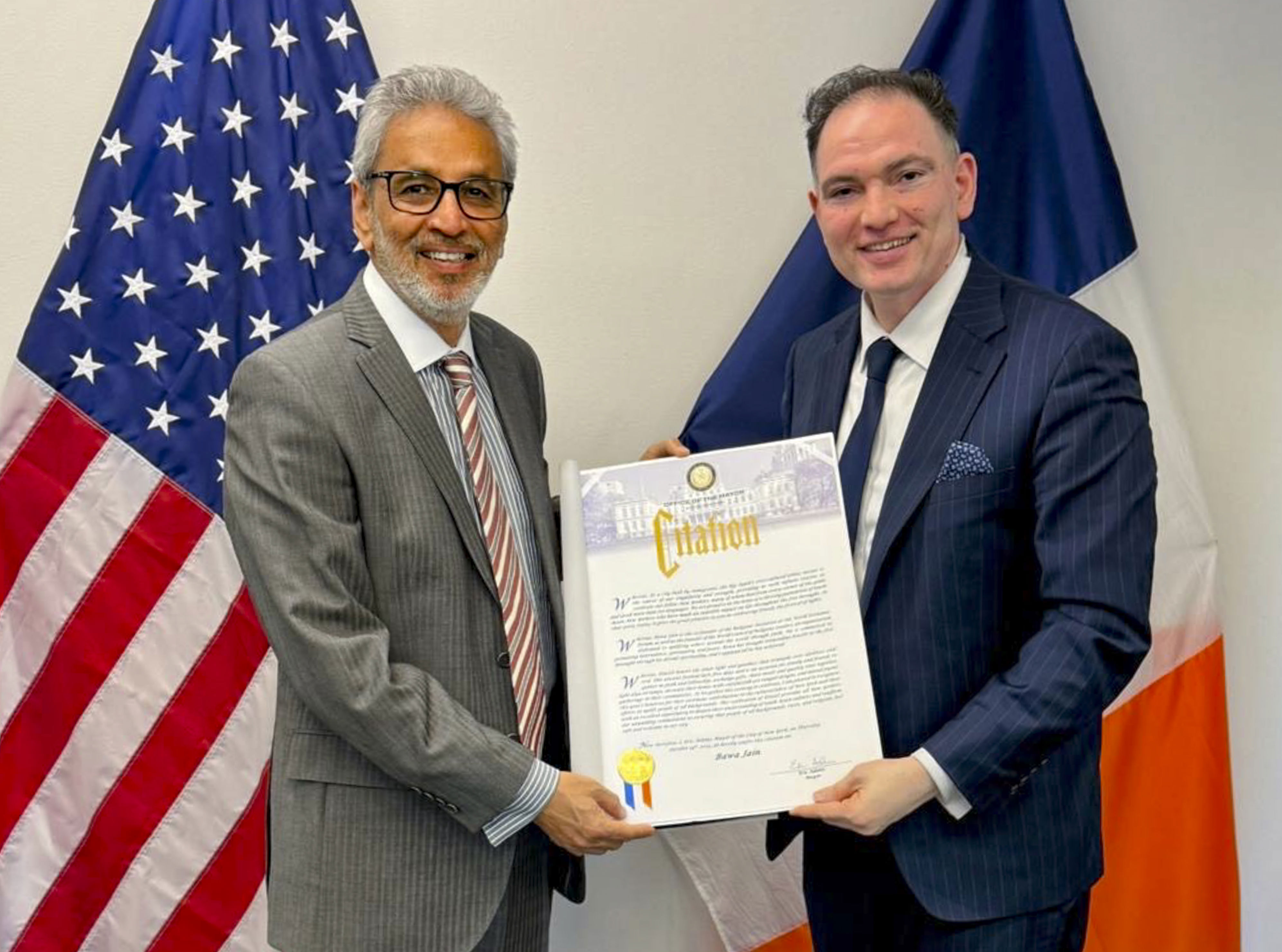 Indian interfaith leader honoured with citation from City of New York ...