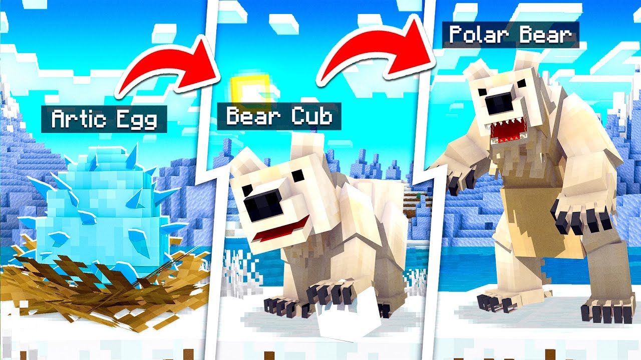 LIFE OF A PET POLAR BEAR IN MINECRAFT!