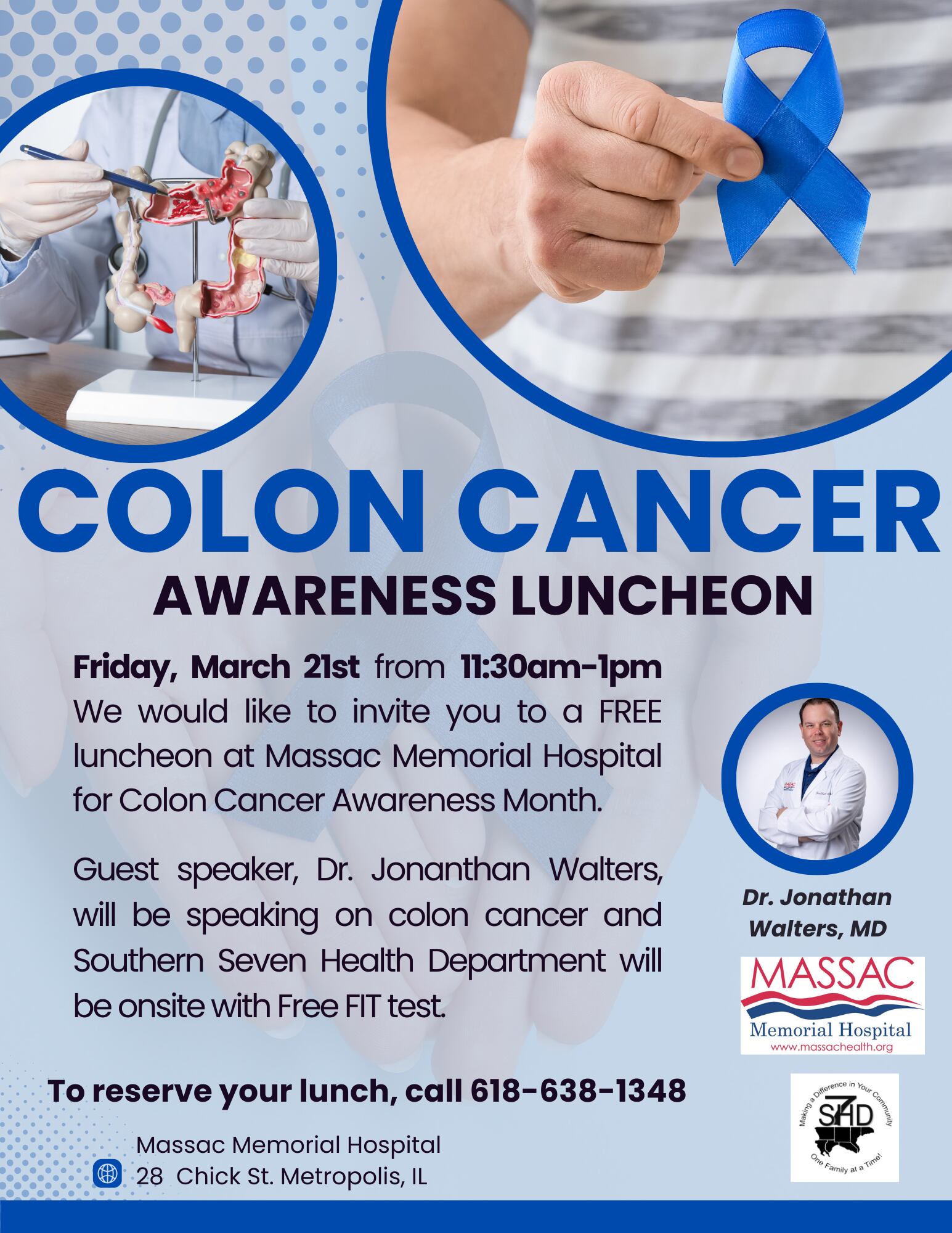 Massac Memorial Hospital hosting free luncheon and tests for colon ...