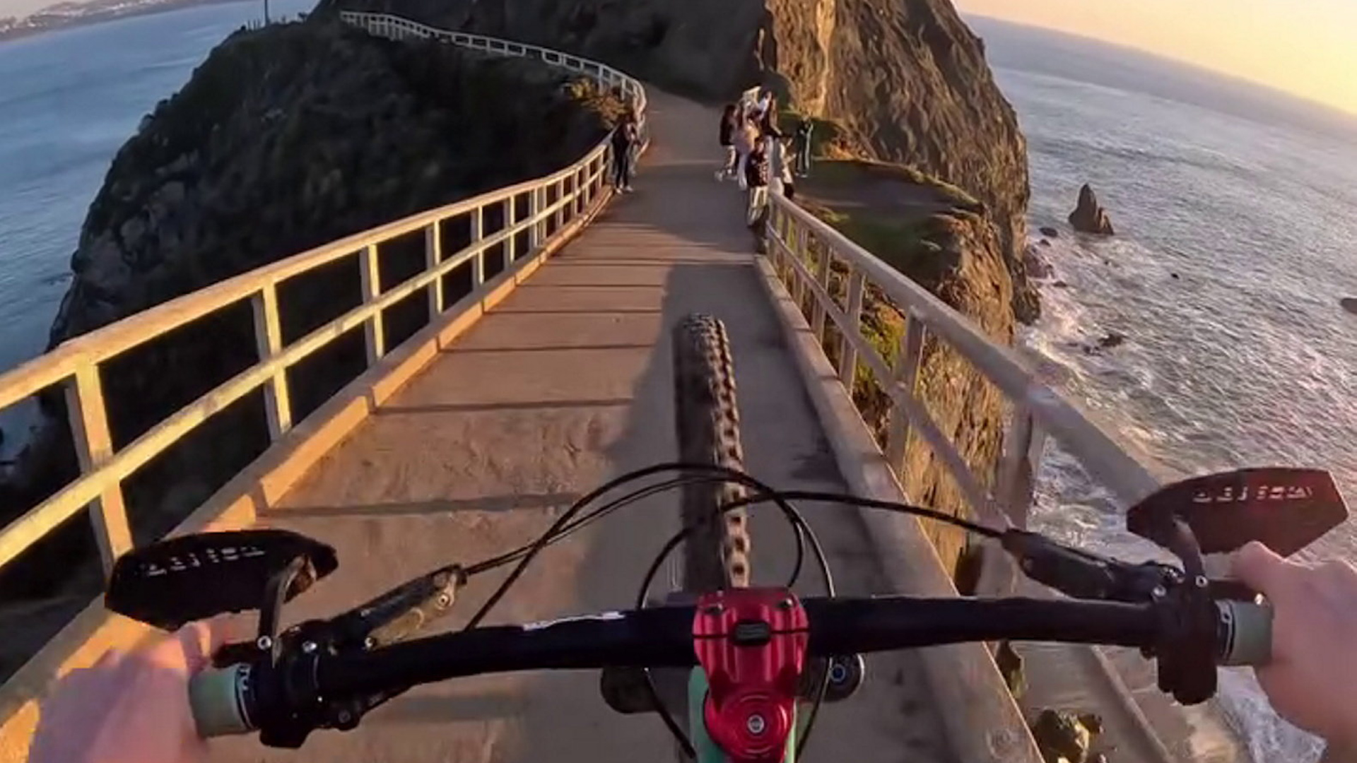 Cyclist conquers sheer cliffs and treacherous staircases in death ...