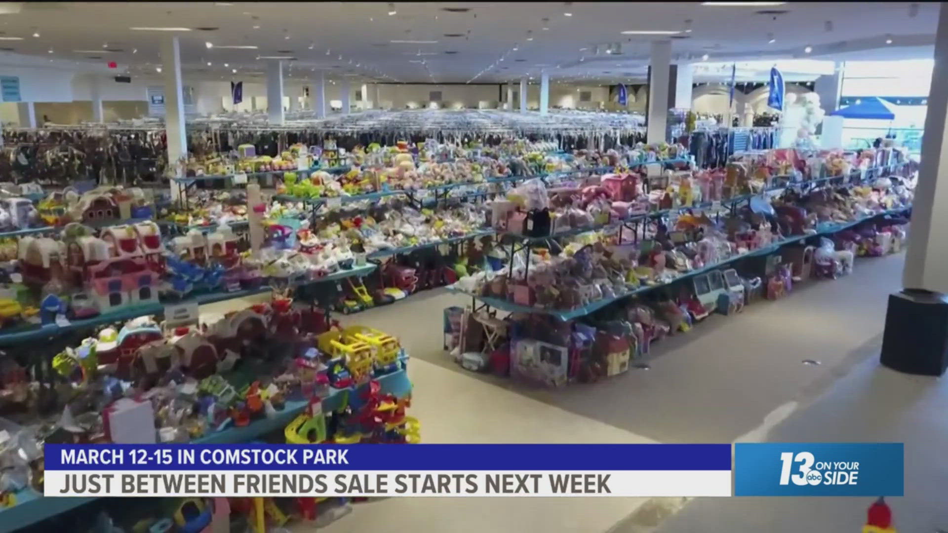 Just Between Friends sale offering new, used items at steep discounts