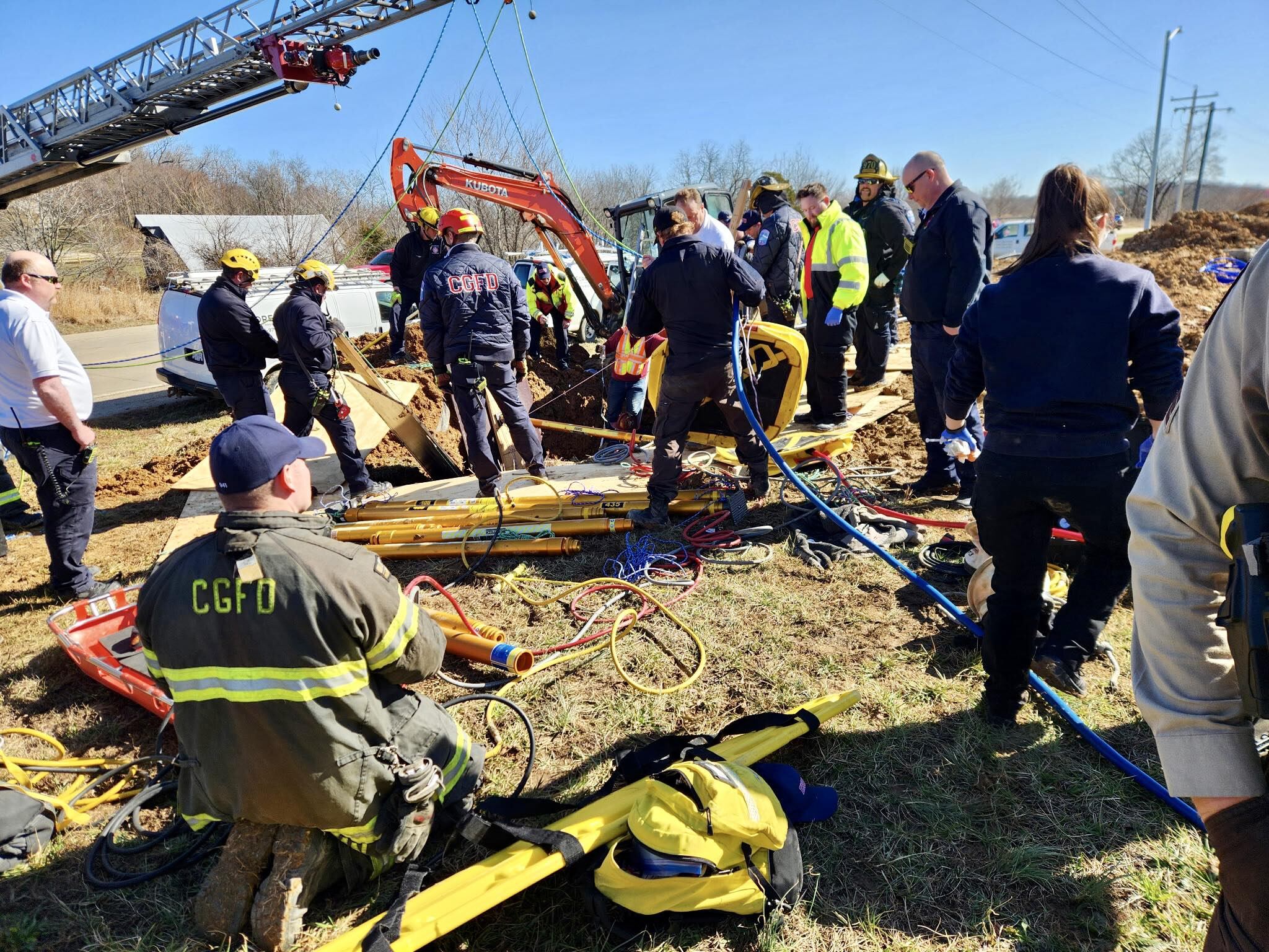 Crews rescue construction worker after trench collapse