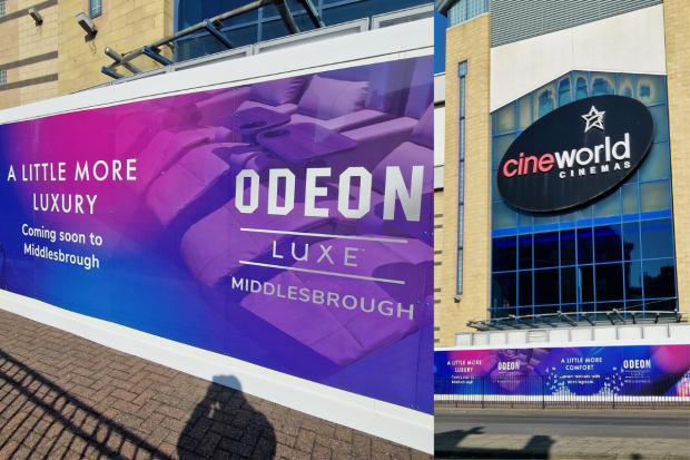 Signs go up for new Odeon Luxe at former North East Cineworld site