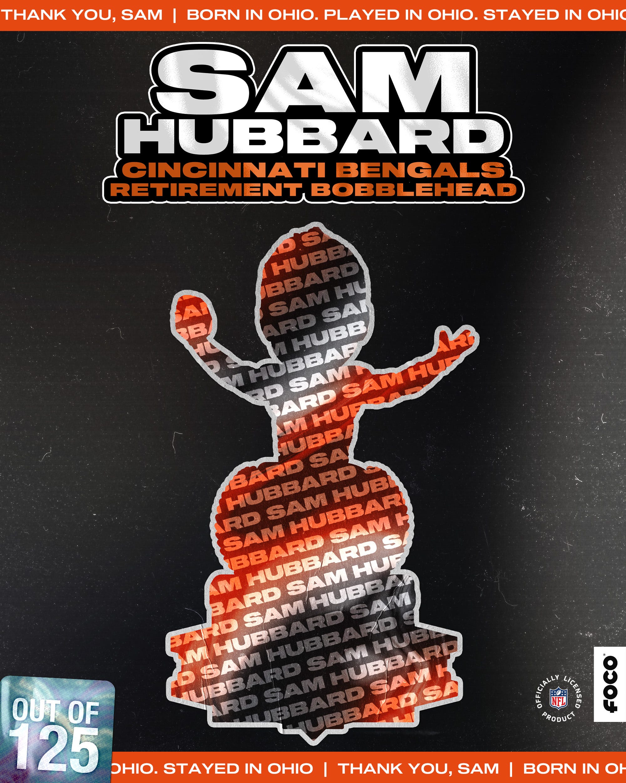'Cincinnati thanks you': Sam Hubbard Bengals retirement bobblehead ...
