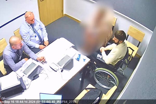 Triple killer sits impassively in wheelchair and answers no comment in ...