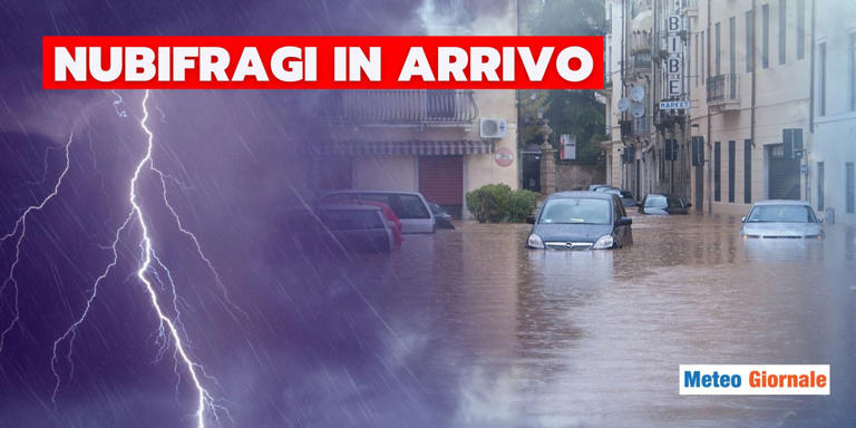 Meteo: nubifragi su due regioni nelle prossime 48 ore, le province a rischio
