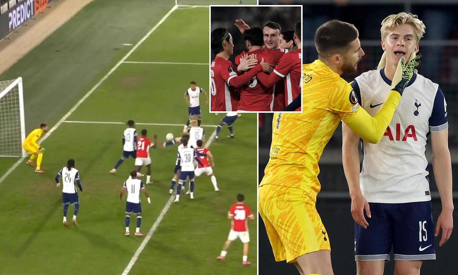 Lucas Bergvall scores COMICAL own-goal as Tottenham make nightmare ...