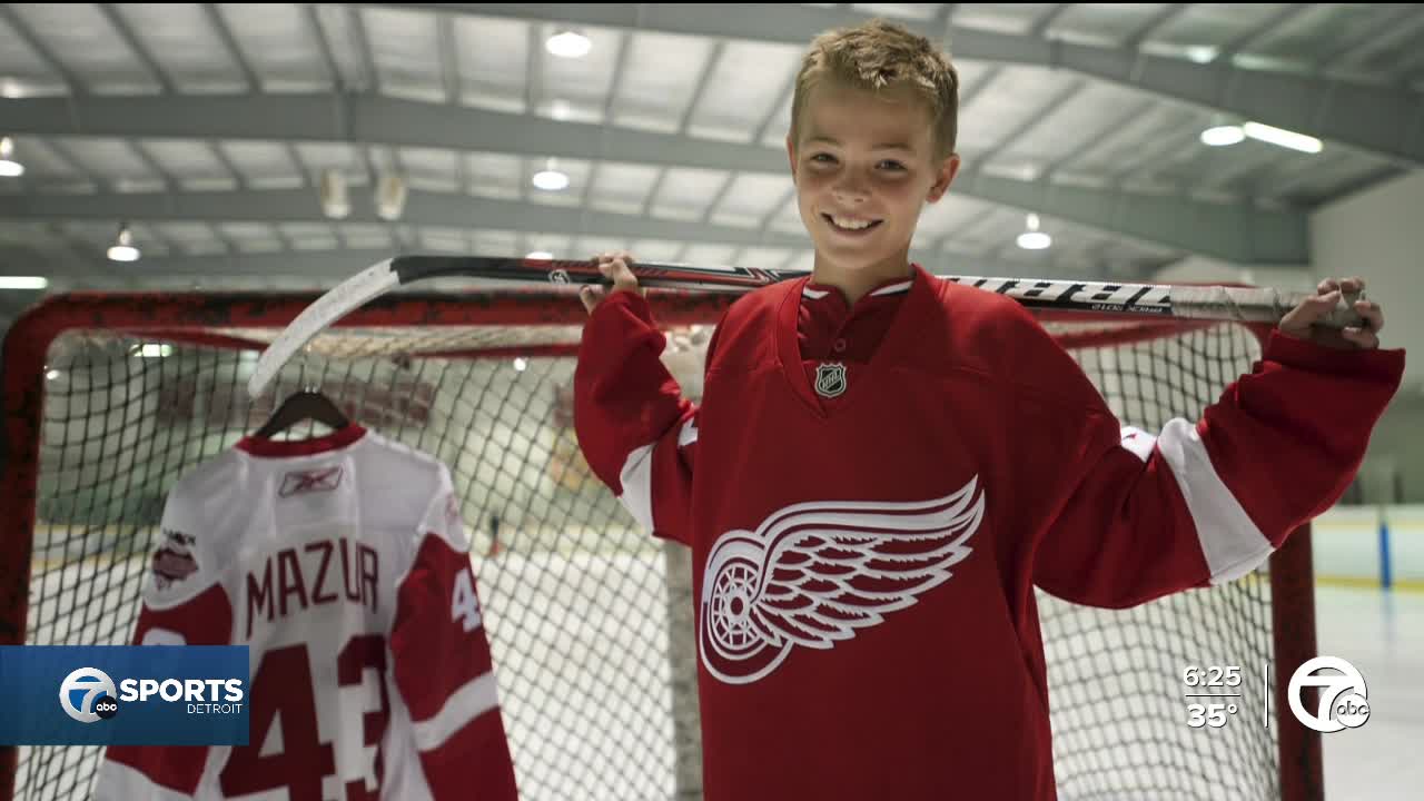 Michigan native Carter Mazur's dream come true, suiting up for Red Wings