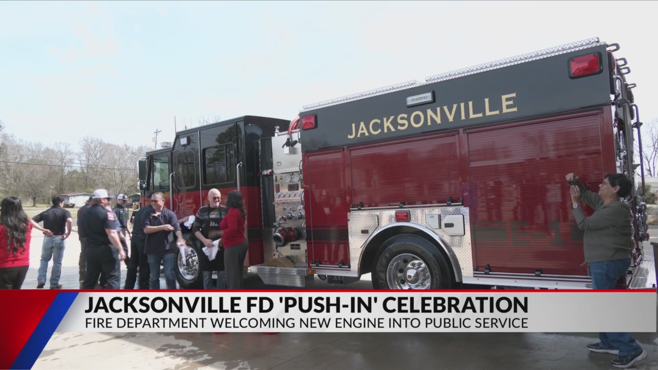 Jacksonville Fire Department holds push-in for new fire truck